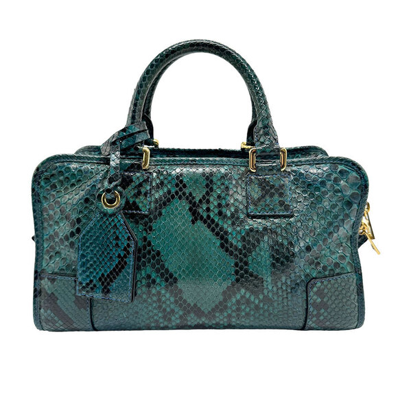 Loewe | Bags | Loewe Amazona Python Green Shoulder Bag | Poshmark